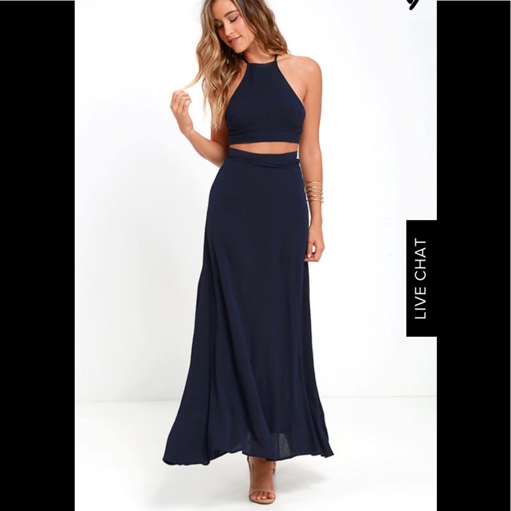 Lulus Navy 2 Piece Dress Set - Gem